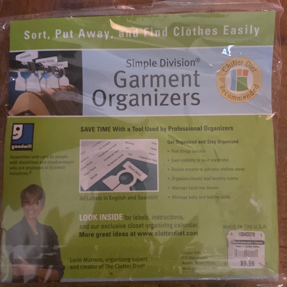 simple Division | Storage & Organization | Garment Dividers With Labels ...